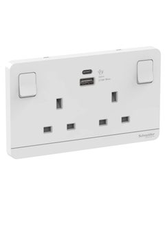Schneider Electric Schneider Electric 21W type A+C 2 Gang 13A Avataron ...