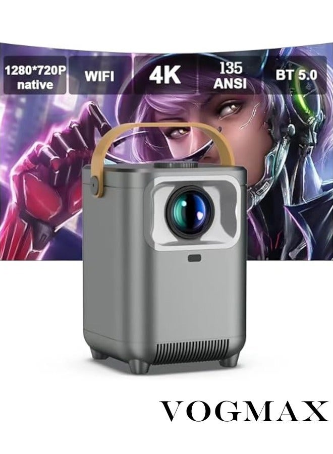 VOGMAX 1280P 5G WiFi Bluetooth Portable Projector with Stereo Sound ...