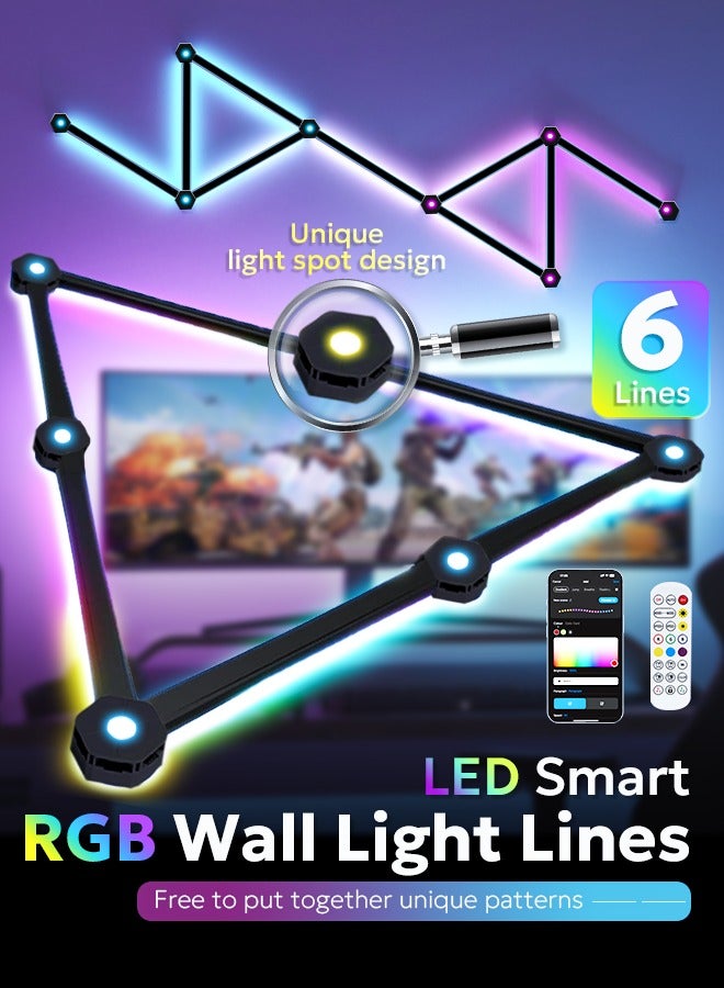 Generic LED Wall Light lines ,RGB Smart LED 6 Light Lines ,Music Sync ...