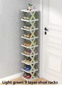 RollsTimi 1-Piece 9 Layer Shoe Rack/Multi-Layer Shoe Rack Light Green ...