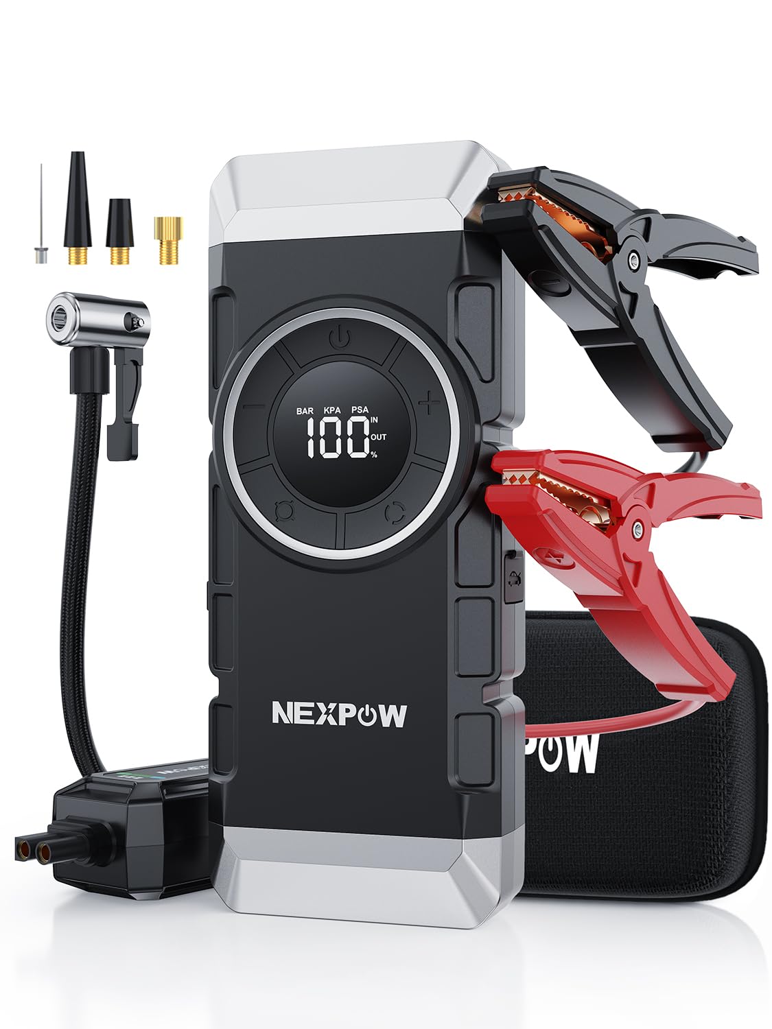 NEXPOW NEXPOW Car Battery Jump Starter with Air Compressor 3000A ...