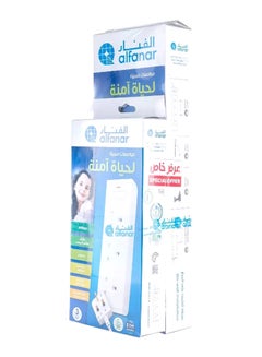 alfanar Plastic 3-Socket and 4-Socket 3M Wire Cord Extension White 8 x ...