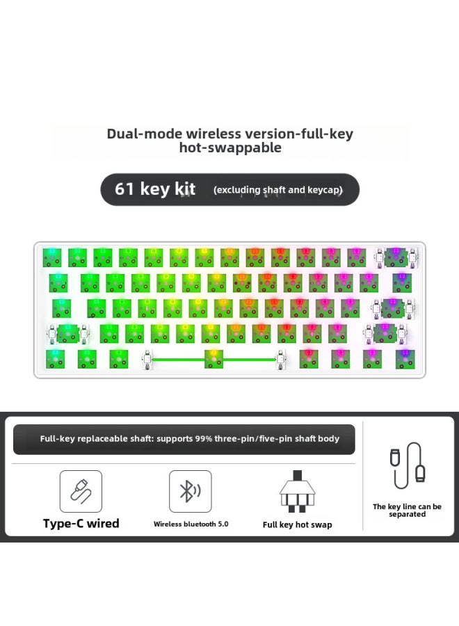 Generic 98-Key Mechanical Keyboard Wireless Bluetooth Wired Triple Mode ...