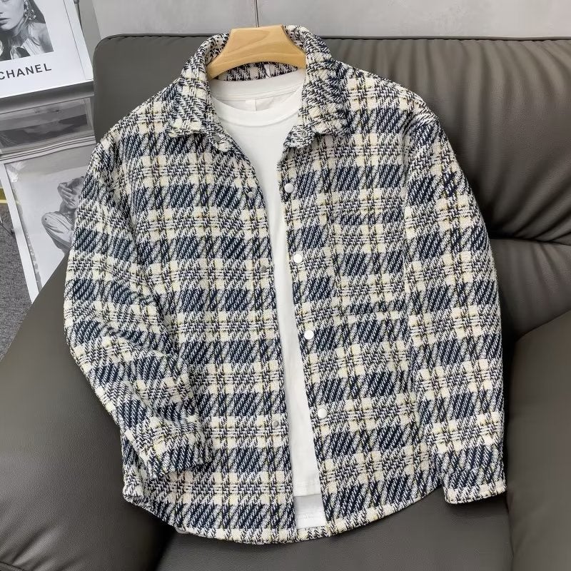 Generic 2024 Light Luxury Jacket Men's Chanel Style Plaid Lapel Duffian ...