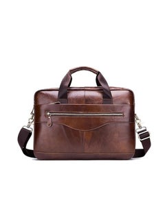 AMBERJACK 14 Inch Handheld Computer Briefcase Men Leather Water ...