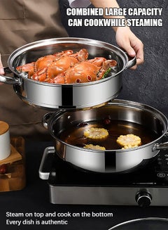 Occuwzz 2-Tier Stainless Steel Steamer - Double Boiler Steaming ...