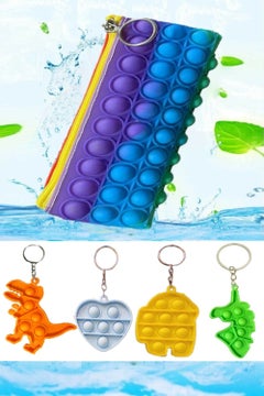 HYD Pop It Push Bubble Fidget Pen Holder Toy Popit Pen Box and 4 Piece ...