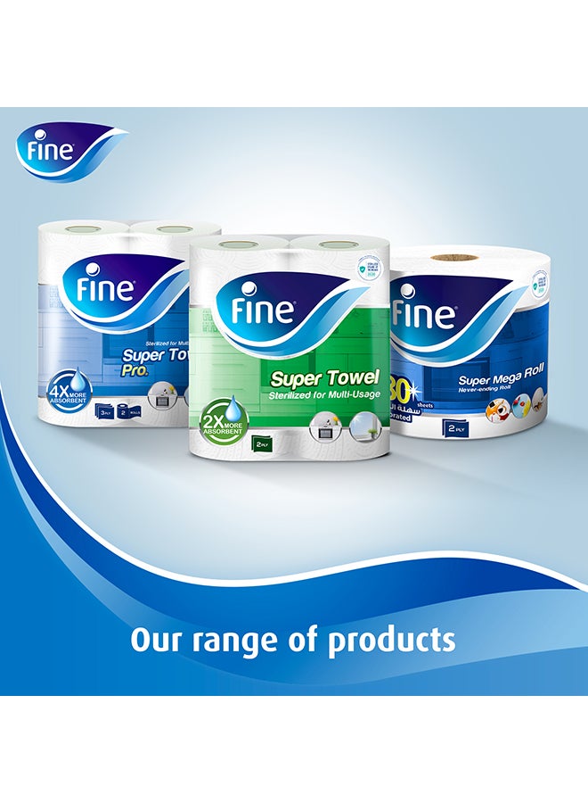 Buy Fine Kitchen Tissue Roll Super 3 Ply Towel Pro , 4 Rolls 60 Sheets ...