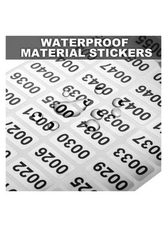 Generic 001-2000 Pieces Inventory Number Sticker Labels Self Adhesive ...
