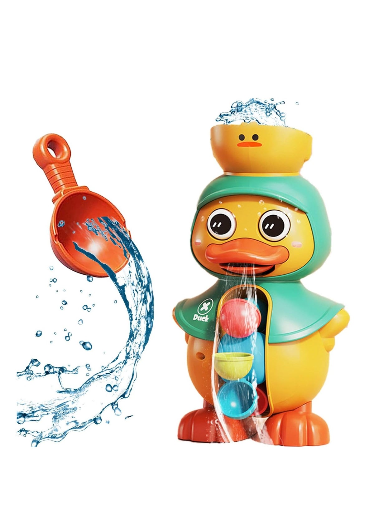 MUMS PLANET Baby Bath Toys 1 2 3 4 Years Old, Toddler Duck Bath Toys with Spinner Waterwheel ...