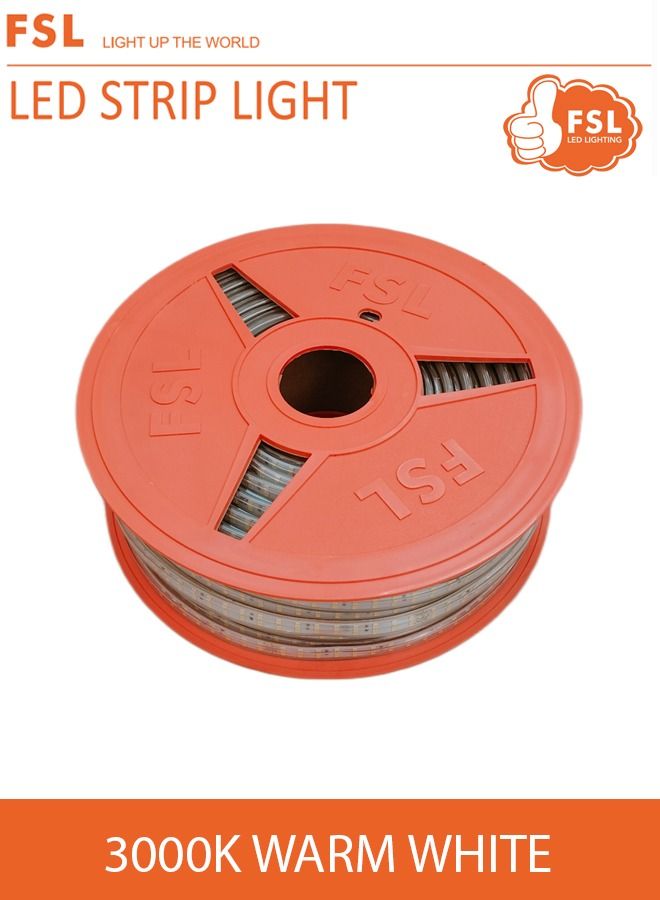 FSL LED Strip Light SMD Single Line 50M Roll 10W Per Meter Warm White ...