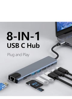 Generic USB C Hub Docking Station, 8 in 1 USB C Dongle with 4K@60Hz ...