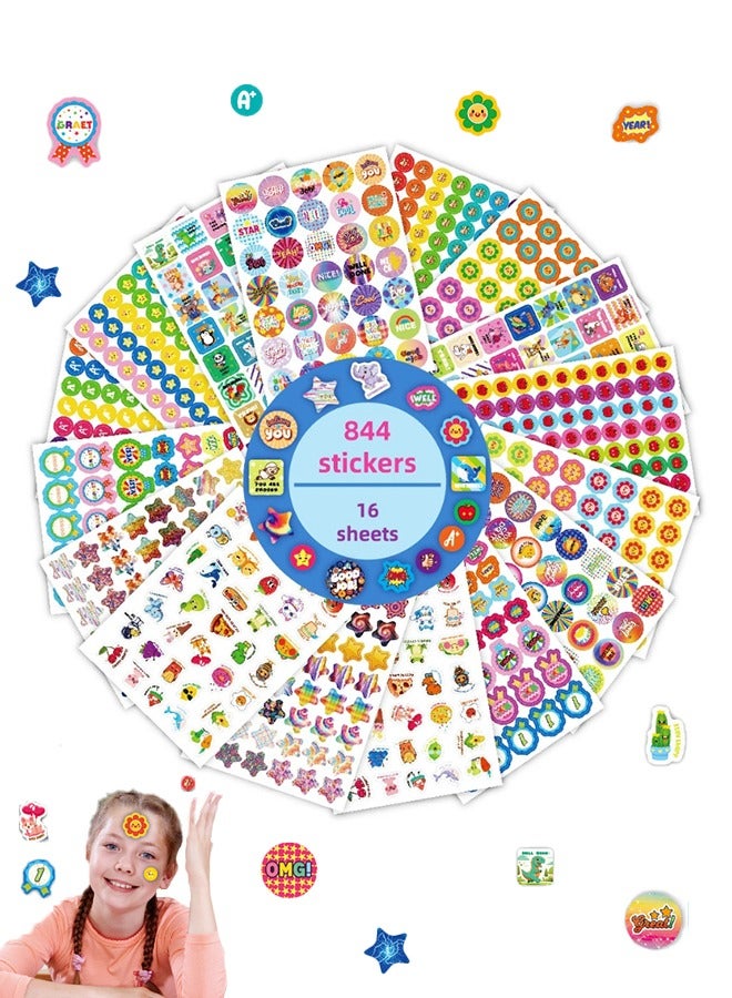 Lemon 844 Pcs Incentive Stickers, 16 cute encouraging stickers Contains ...