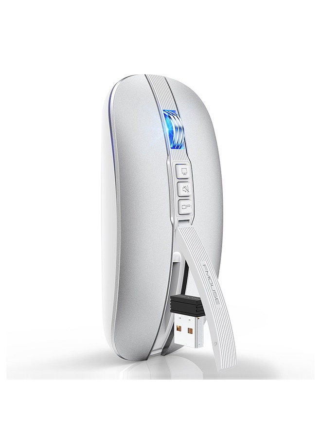 FMOUSE M113 Mouse 2.4G Wireless BT5.1 Slim Rechargeable Slience Mouse ...