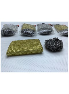 Generic Sponge & Scrubber (Golden & Silver) - Set of 6 Pack | Best ...