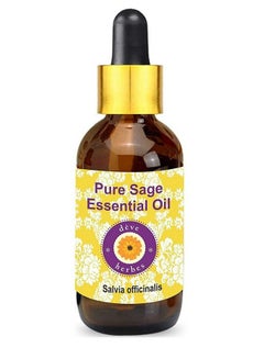Deve Herbes Pure Sage Essential Oil (Salvia Officinalis) With Glass ...