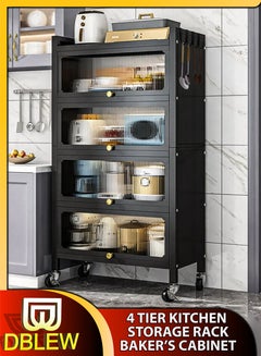 DBLEW 4 Tier Kitchen Storage Rack Floor Standing Baker's Rack Shelves ...