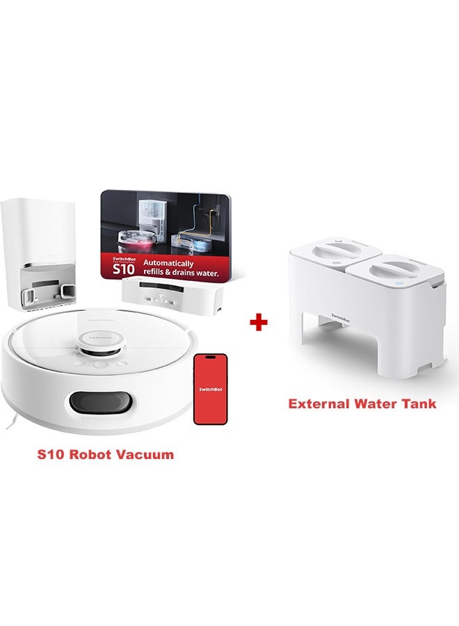 SwitchBot S10 Robot Vacuum and Mop, Dual Stations with External Water ...