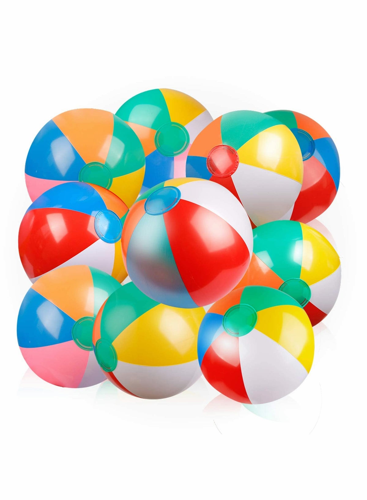 SYOSI Inflatable Beach Ball, 10 PCS Classic Rainbow Color Beachball ...