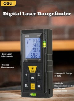 Deli Digital Laser Rangefinder with 2 Bubble Level and 1.7 Inches ...