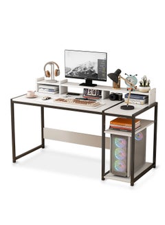 JANTENS Large Space Storage Home Office Study Computer Table Desk With ...