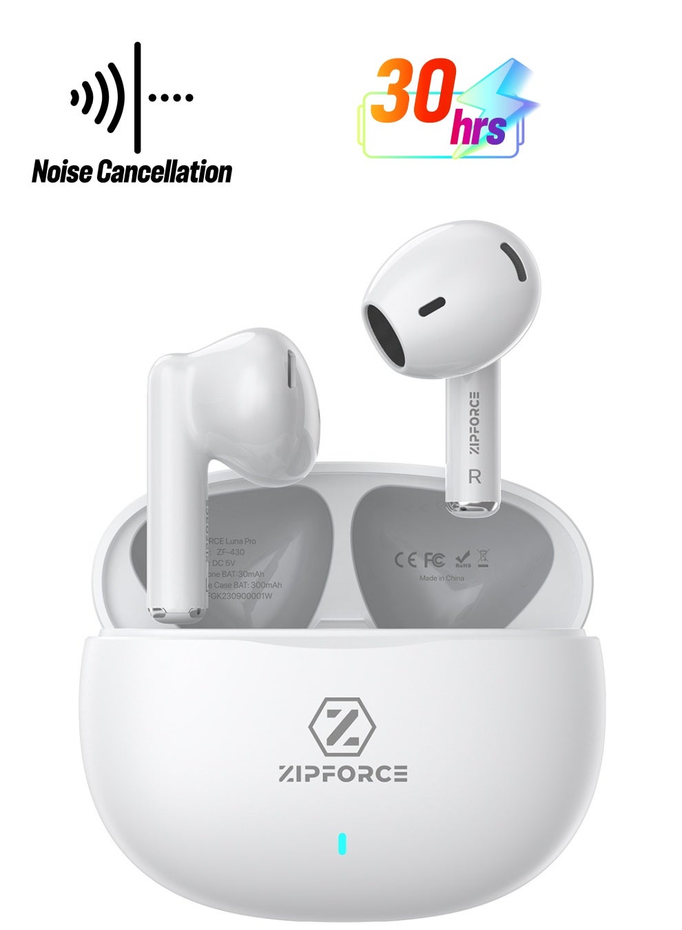 ZIPFORCE ZIPFORCE True Wireless Earbuds, In-Ear Bluetooth 5.3 Headphones 4-Mics ENC Clear Call ...