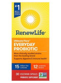 Renew Life Ultimate Flora Everyday Probiotic 15 Billion Live Cultures ...