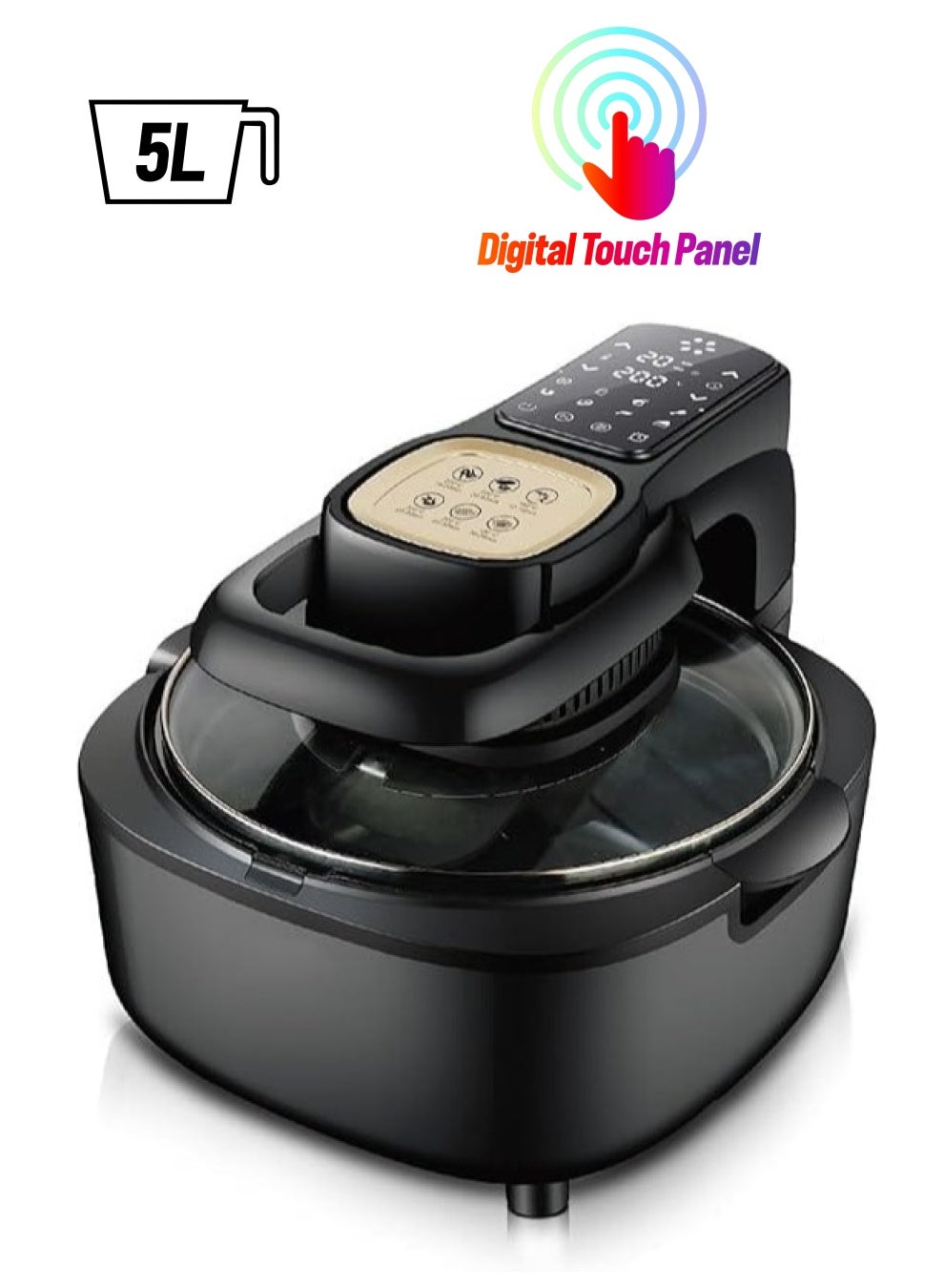 Generic Digital Non-Stick Air Fryer 5L 1100W Timer and Temperature ...