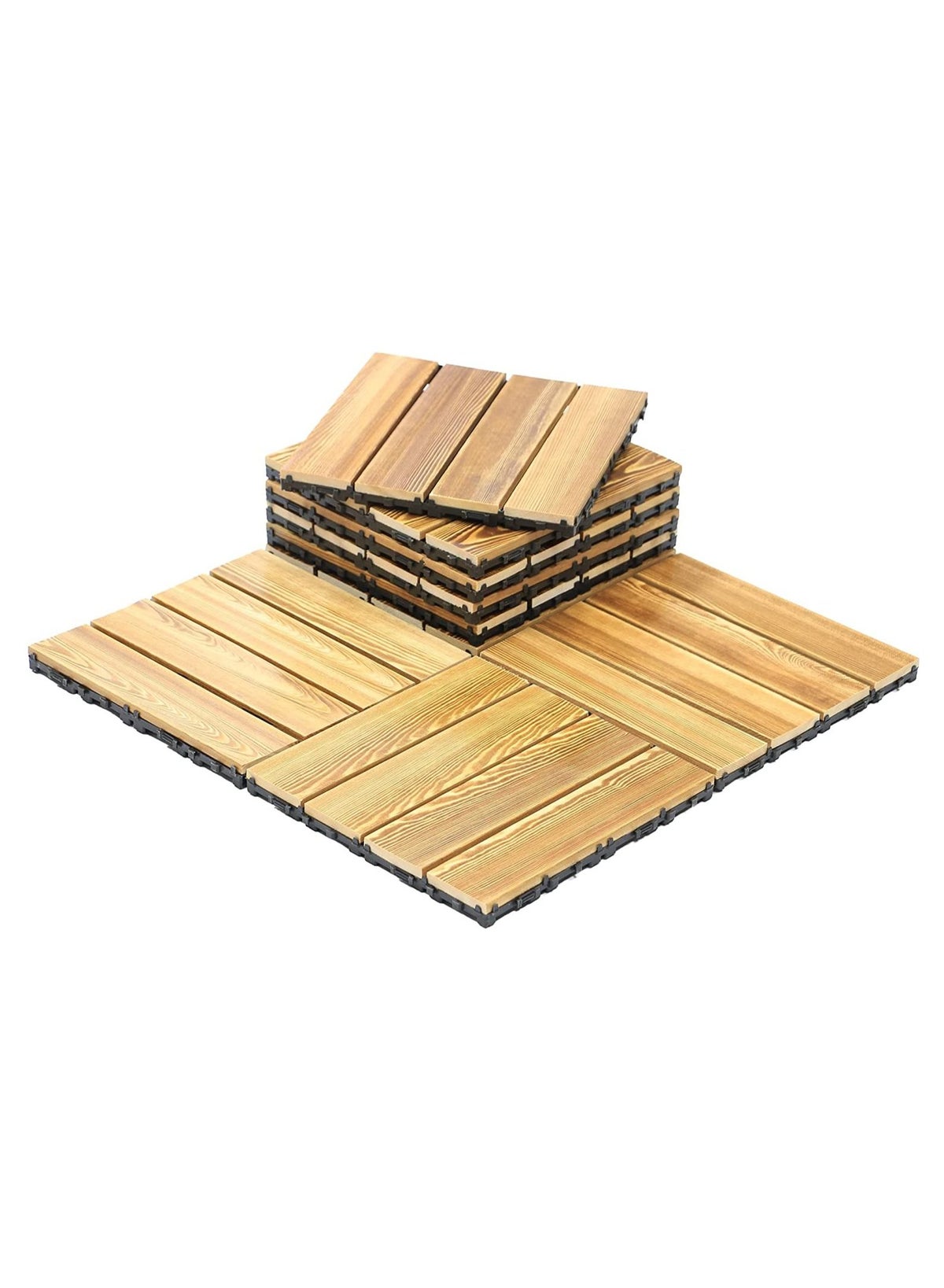 Rubik Wood Floor Decking Tiles 30x30cm for Outdoor, Solid Sassafras ...