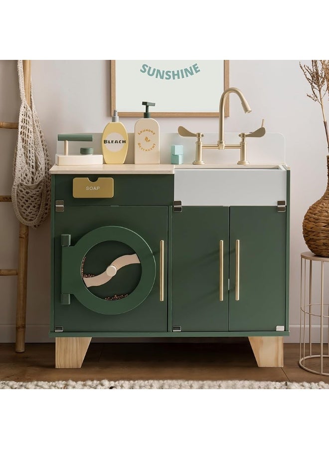 Robotime ROBOTIME Play Kitchen Set- Wooden Toy Washing Machine, Kids ...