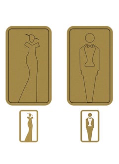 Generic Restroom Sign, 2PCS Wc Sign Self-Adhesive Toilet Sign for Door ...