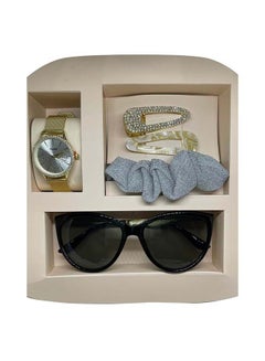 Mudd Ladies Analog White and Gold Watch with Matching Sunglasses and ...