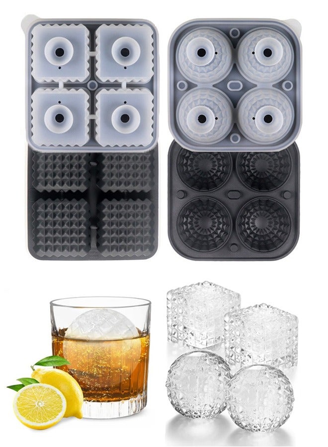 Generic 2PCS/Set Ice Cube Mold, Large Square and Balls Ice Cube Tray ...