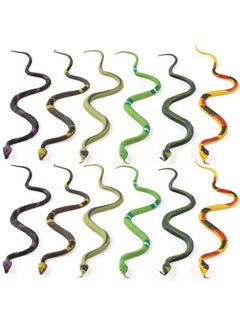 HAPTIME Fake Snakes 12 Inches, Rubber Snake, Realistic Toy Snake, 12 ...