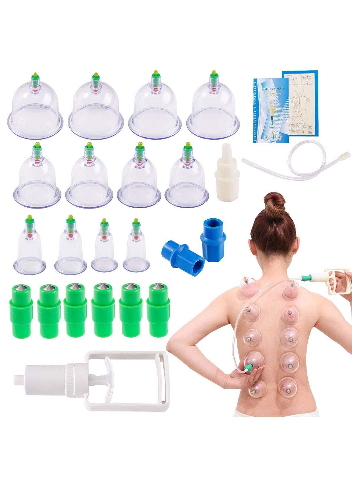 DubaiGallery 24Pcs Cupping Therapy Sets | Hijama Cupping Vacuum Suction ...