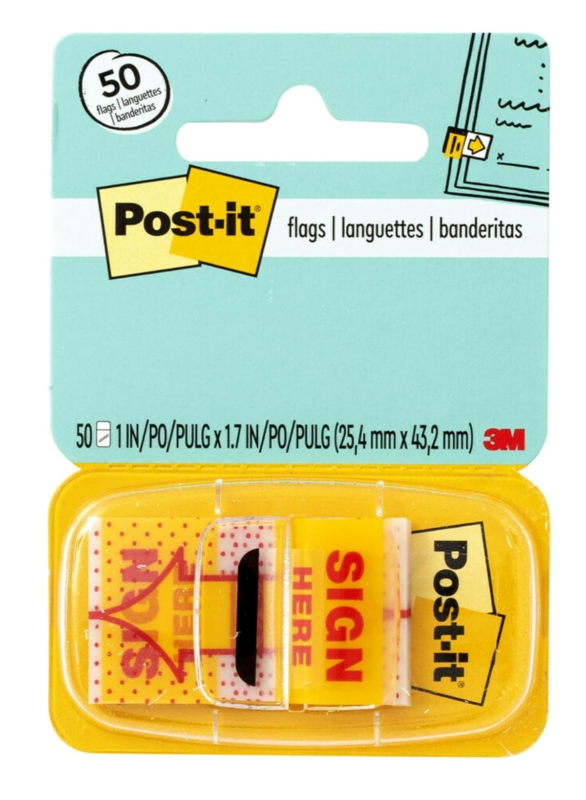Post It 50-Piece Sign Here Index Flags With Dispenser | Best Price KSA ...