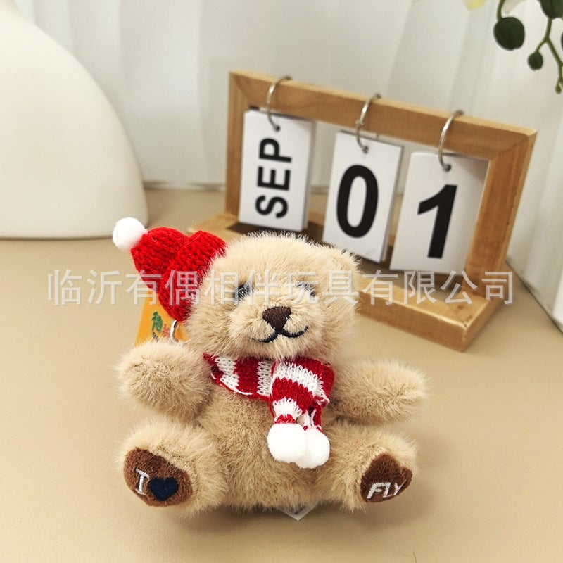 Generic Christmas Bear Pendant Schoolbag Couple Keychain Christmas ...