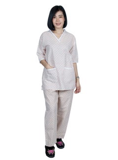 Generic Domestic worker uniform with beige patterns KSA | Riyadh, Jeddah