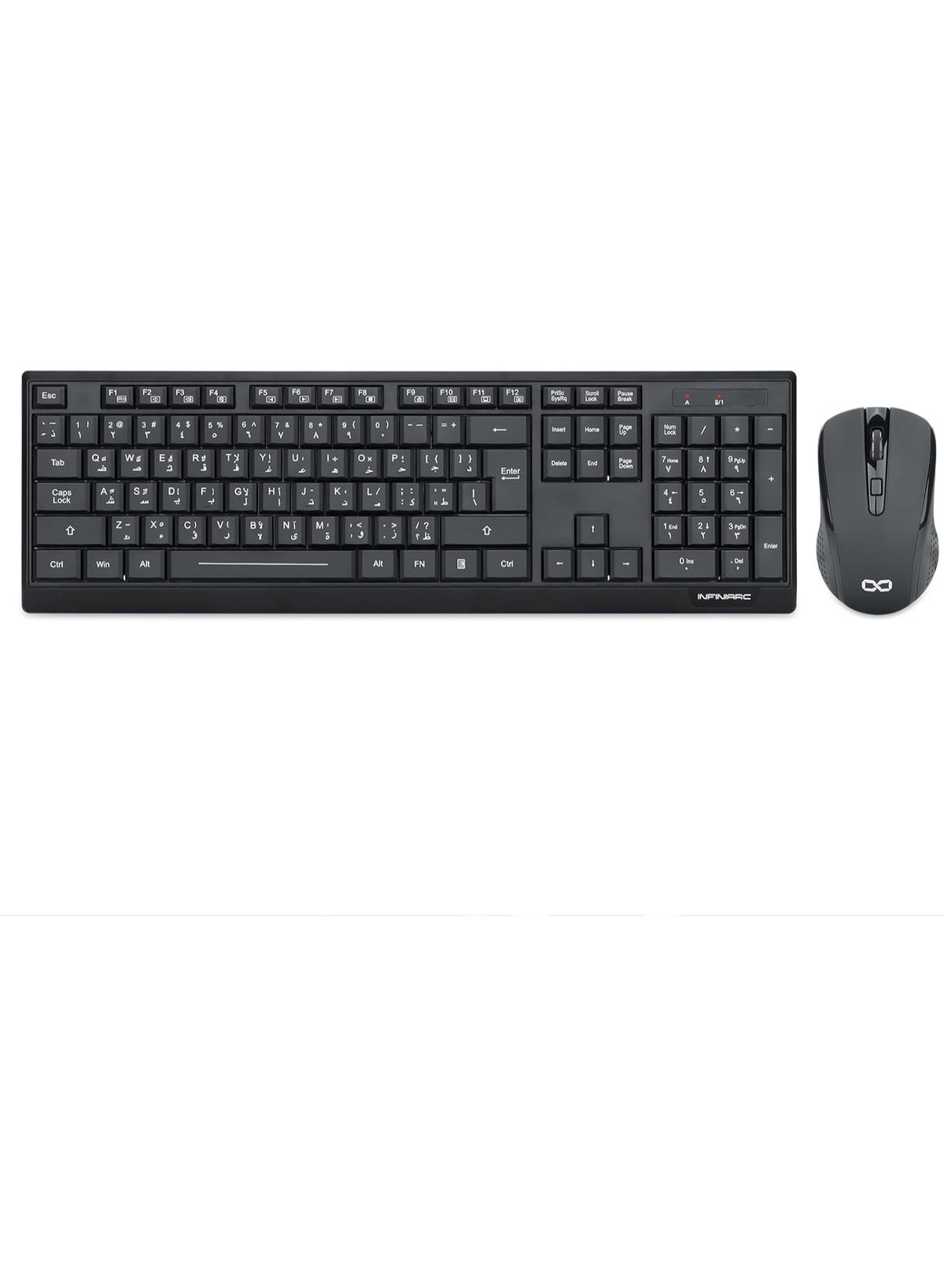INFINIARC Wireless Keyboard and Mouse Combo, Full-size English/Arabic ...