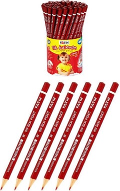 Fatih Jumbo Red Pencil 6 Pieces Red Cap Pencil Triangle Red Color ...