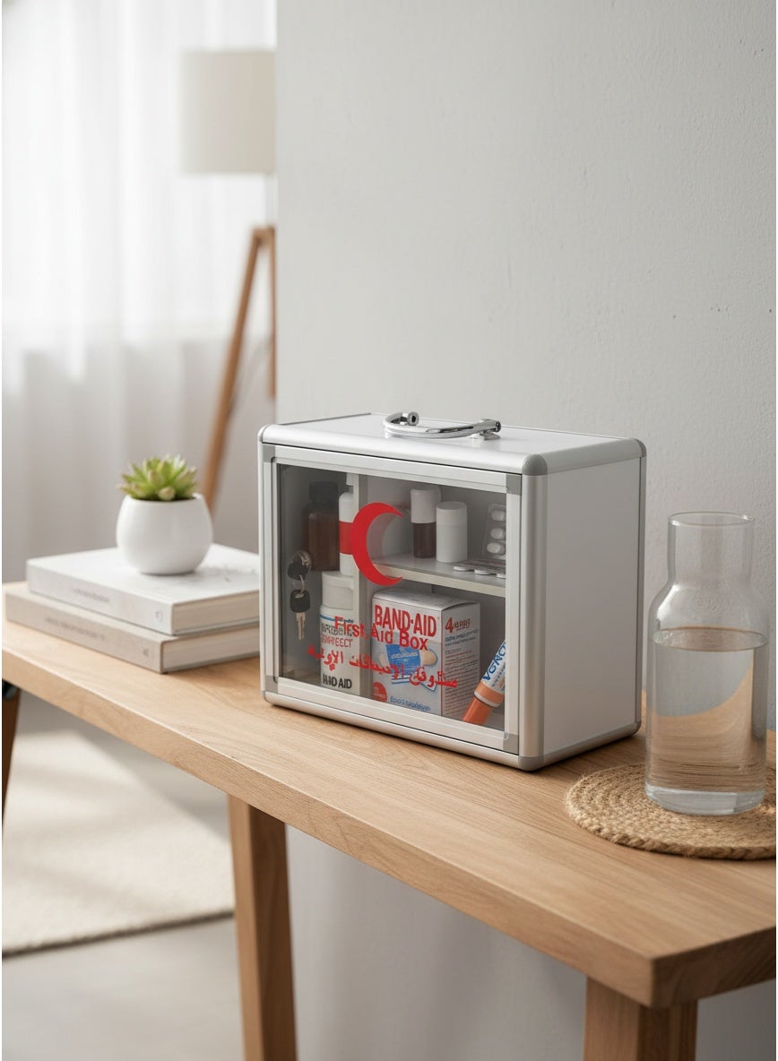 Living Emergency First Aid Box – Aluminum Body with Glass Door 25*31cm ...