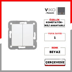 Viko | Karre Commutator, Double Grounded Switch Socket [double, White ...