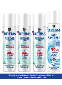SEPTIMA Septima Surface Disinfectant Spray Eucalyptus, 250ML x 3 & Get ...