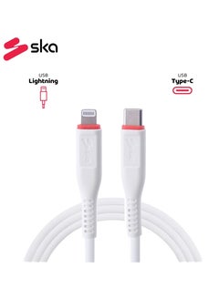 SKA SKA CC1900 USB-C to Lightning Charge Sync Cable Silicone 1.5M White ...