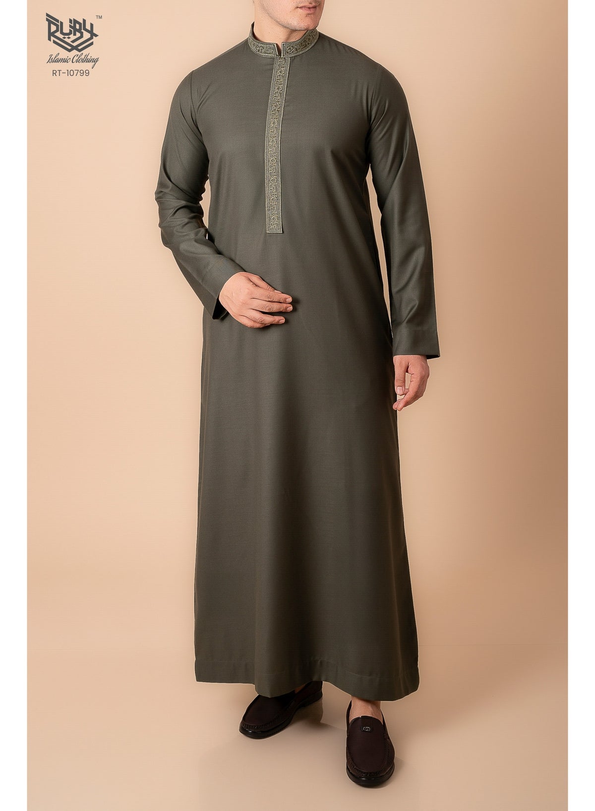 RUBY ISLAMIC CLOTHING Men's Saudi Arabic Thobe Jubba Dishdasha Long ...