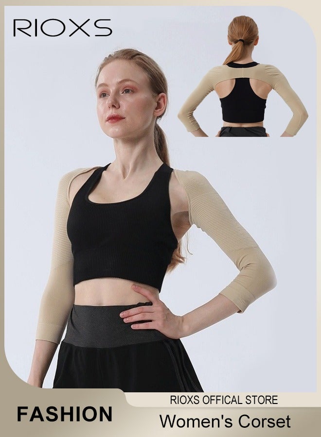 RIOXS Shoulder Support Brace for Women, Arm Slimming Sleeve Shoulder ...