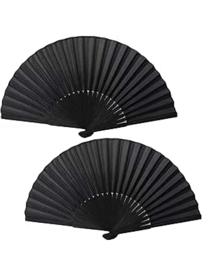 Generic 2 Black Folding Fan, Traditional Retro Style Handheld Fan with ...