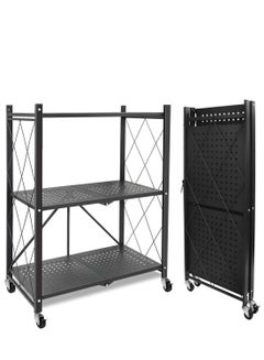 EqiEch 5-Tier Collapsible Storage Rack With Wheels Large Capacity ...
