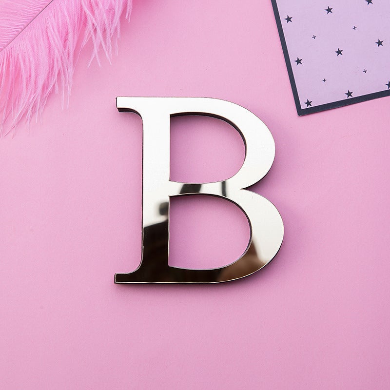 Generic 10Cm Gold Acrylic English Letters 3D Mirror Stickers Home Wall ...