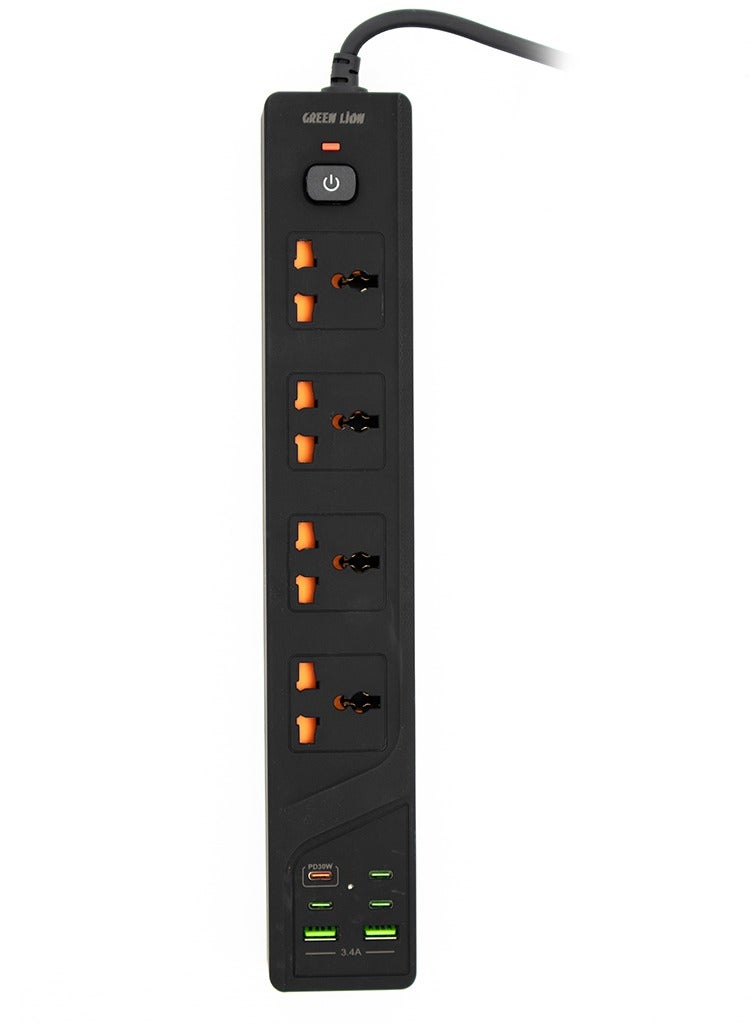 GREEN LION 3000 Watts Multiport Socket With 4 USB 3.4A QC3.0 & 4 AC ...